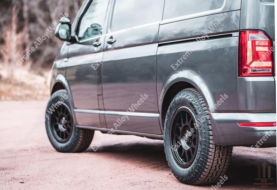 17" Black Kato Alloy Wheels For Volkswagen Crafter 5 Stud + All Terrain ...
