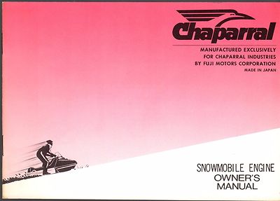 VINTAGE CHAPARRAL SNOWMOBILE ENGINE MANUAL INCLUDING THE SS MODELS NEW ...