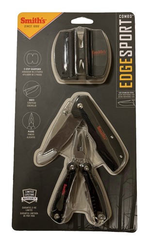 SMITHS Edge Sport 3pc Combo Pack w/ Stainless Steel Knife, Multi Tool, Sharpener | eBay