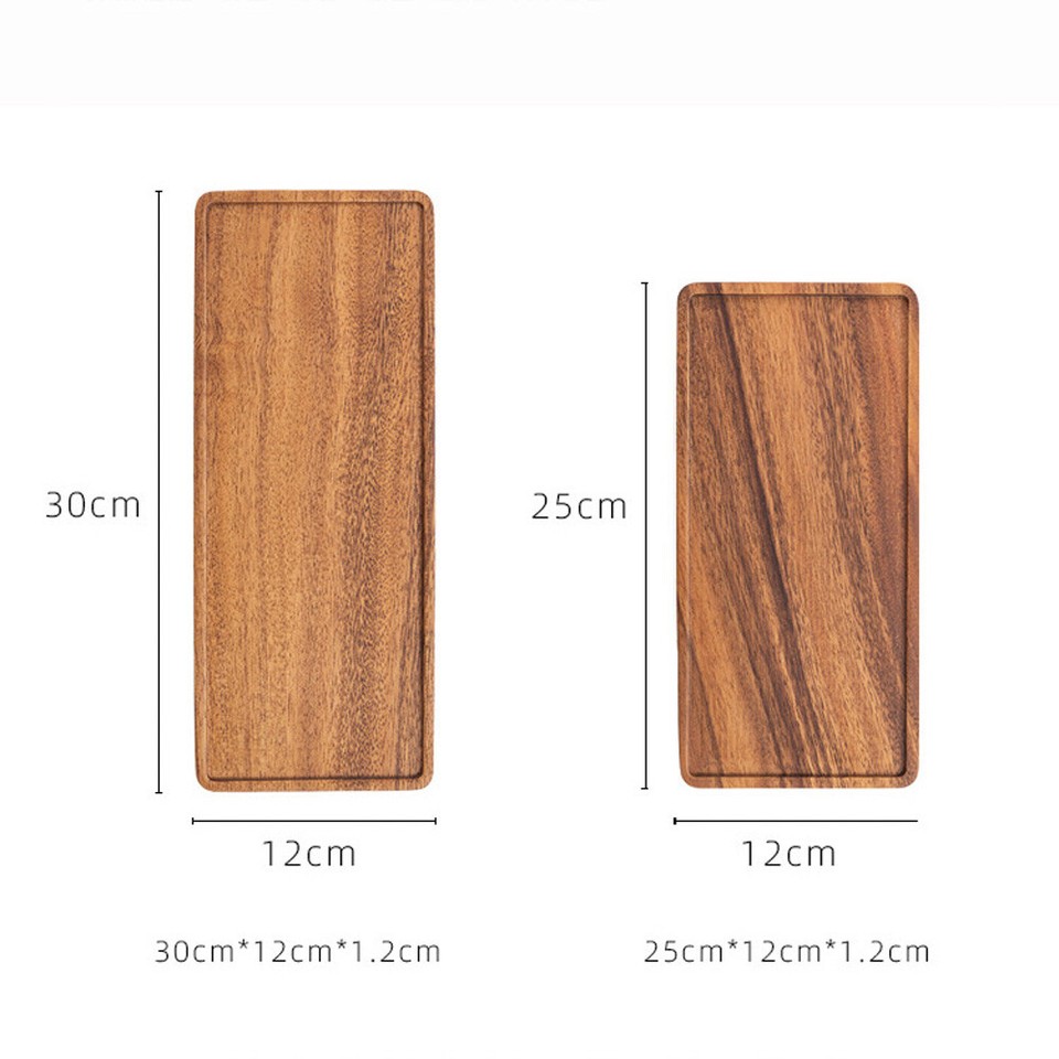 Rectangle Wooden Tea Tray Serving Table Plate Snacks Food Storage Dish ...