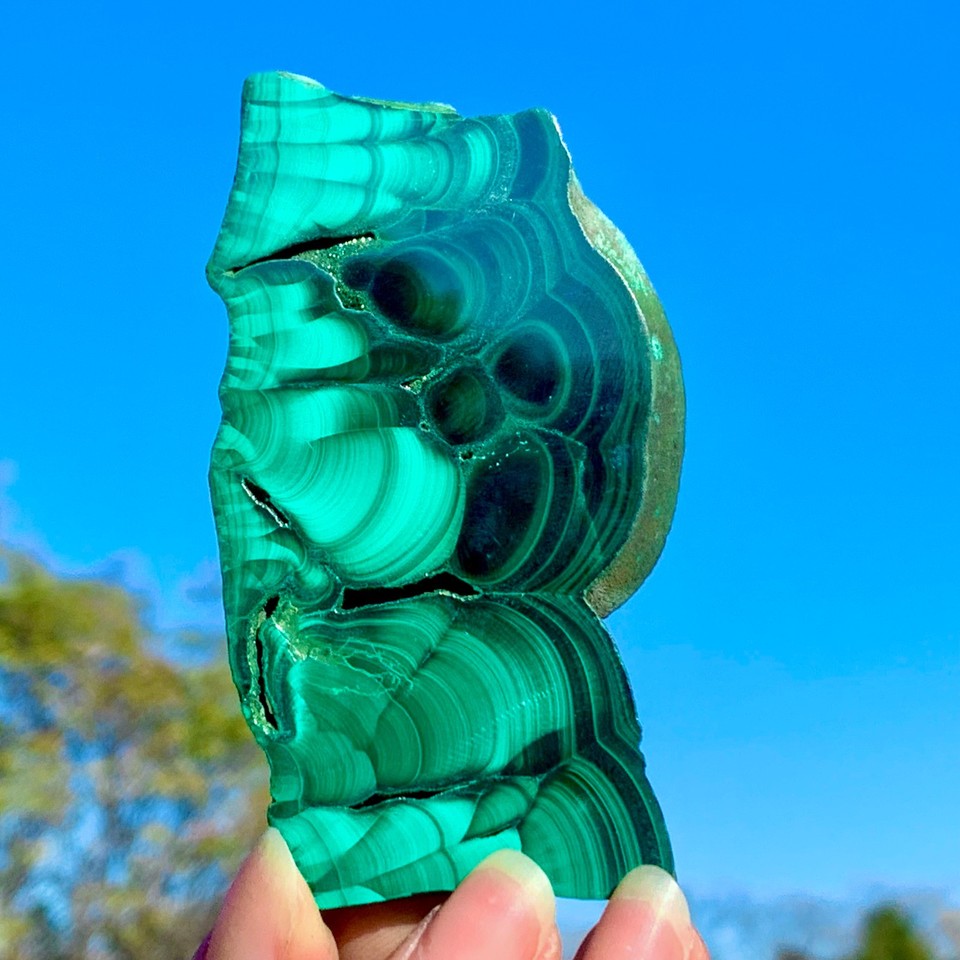65G Natural glossy Malachite transparent cluster rough mineral sample ...