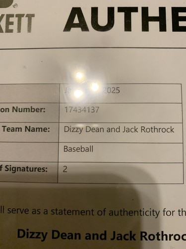 St Louis Cardinals 1934 Dizzy Dean Signed Baseball + Jack RothRock ...