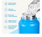Insulated Water Bottle with Lid & Boot & Stickers, 40 oz Stainless ...