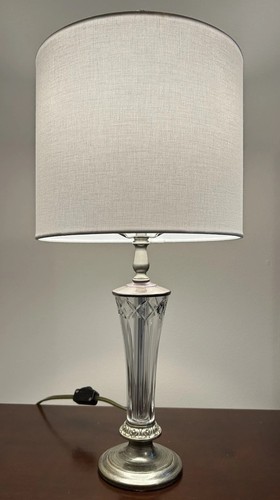 Waterford Crystal Boudoir Lamp Stratton Silver Base 21" VTG Hollywood ...