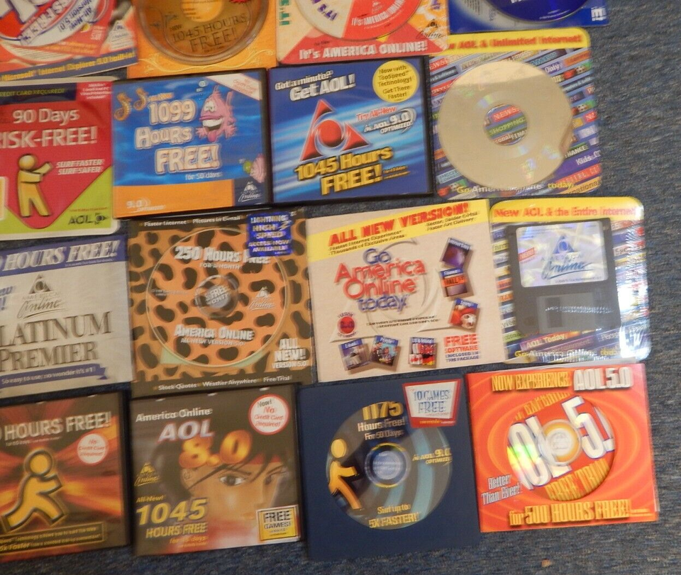 Lot of 21 AOL America Online CD's and Floppy Disks | eBay