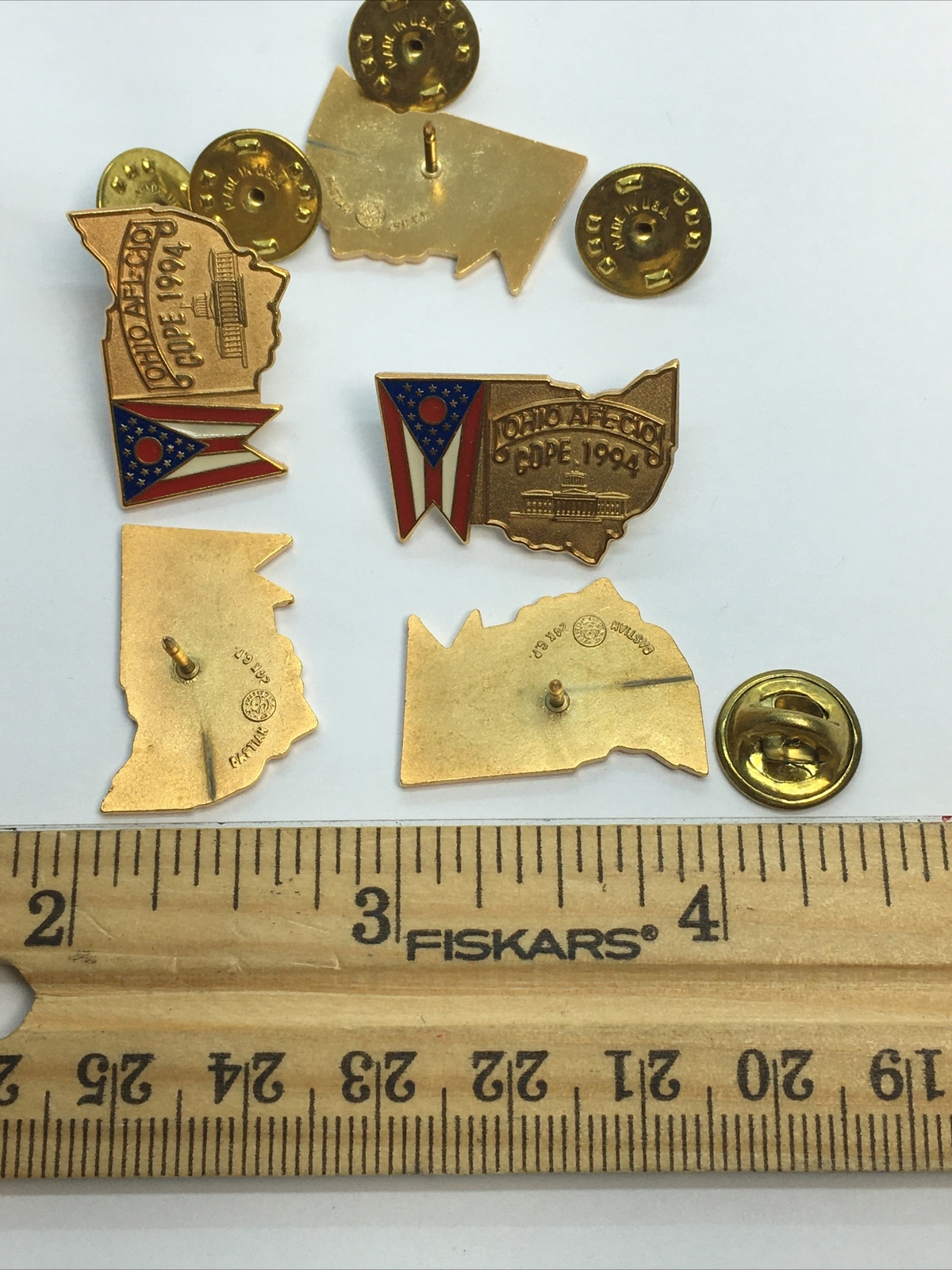 Ohio AFL-CIO Cope 1994 Pin Chest Hat Lapel Badge 5 Enameled Bastian 24k ...