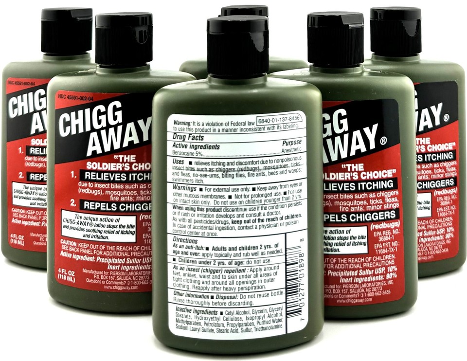 CHIGG-AWAY LOTION 4OZ "THE SOLDIER'S CHOICE" CHIGGERS, MOSQUITOES ...