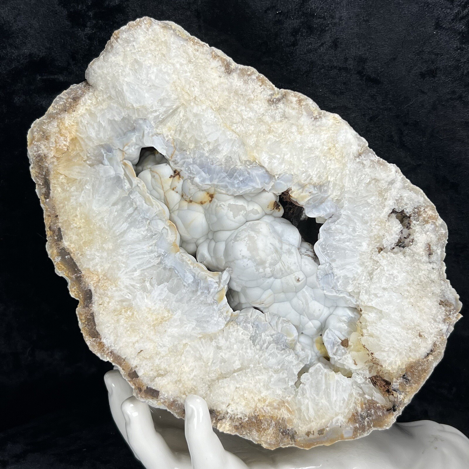 8" Light Blue Botryoidal Chalcedony Agate Crystal Large Geode Quartz 7 ...