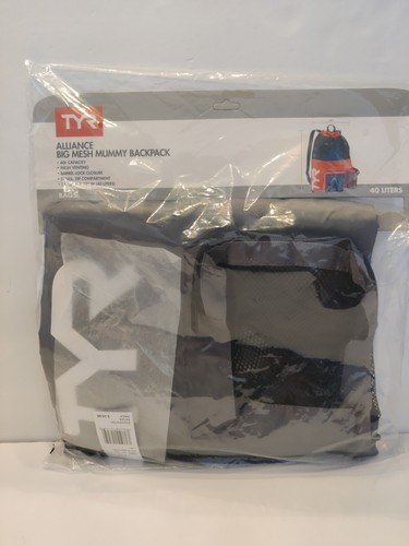 TYR Alliance 40L Big Mesh Mummy Backpack Gear Swim Bag NWT Charcoal ...
