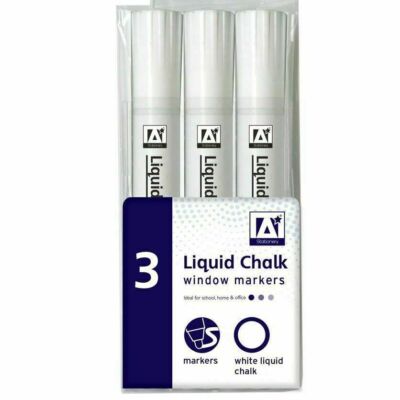 3 x White Liquid Chalk Pen Marker Glass Windows Chalkboard Black Board ...