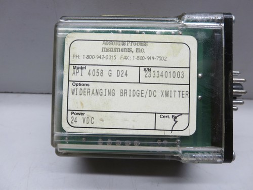 Absolute Process Instruments,API 4058 G D24,Wideranging Bridge/DC Xmitt, 24 VDC | eBay