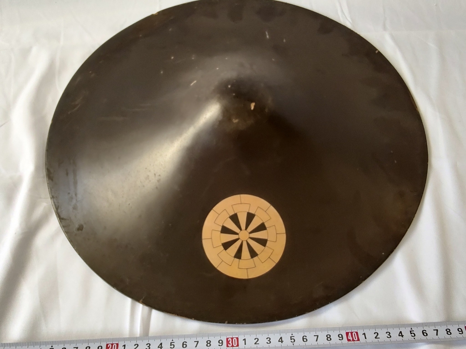 Authentic Antique Japanese SAMURAI JINGASA hat helmet with family crest ...