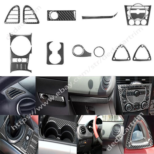 19Pcs Carbon Fiber Interior Full Set Air Vent Trim Kit For Mazda RX-8 ...