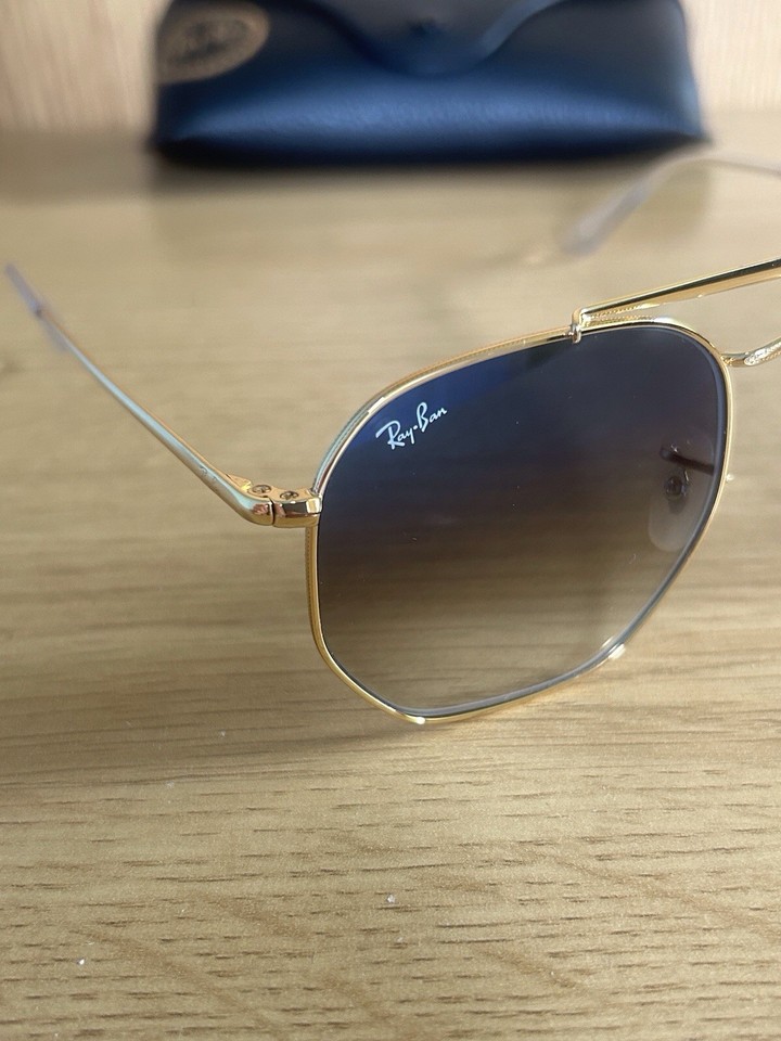 Ray-Ban RB 3648 Marshal Sunglasses - Gold Frame & Blue Lens - Unisex ...