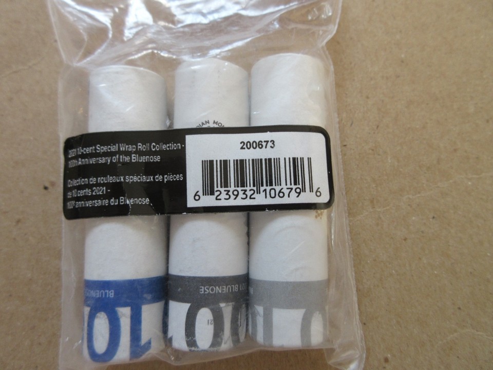 Rolls of Collection 2021 Canada Ten Cents Dime. 100th Anniversary Mint ...