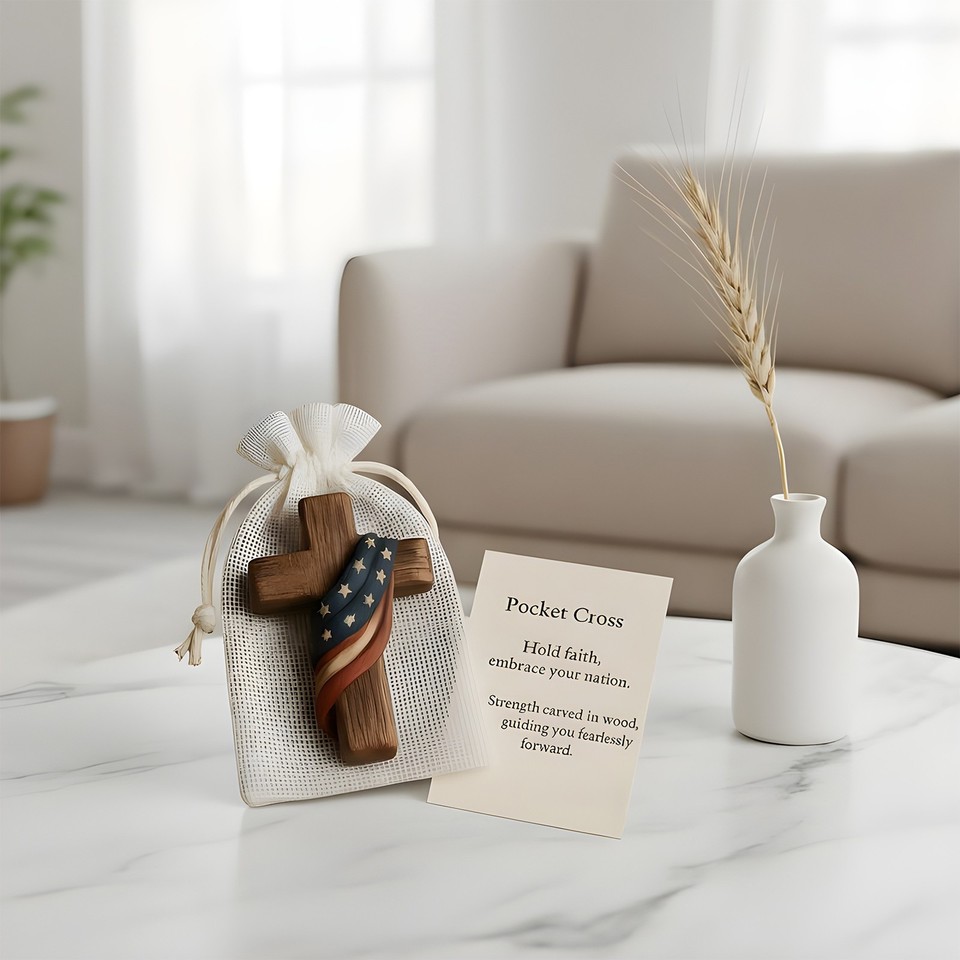 Religious Prayer Items Pocket-Sized Inspirational Crafts with Flag ...