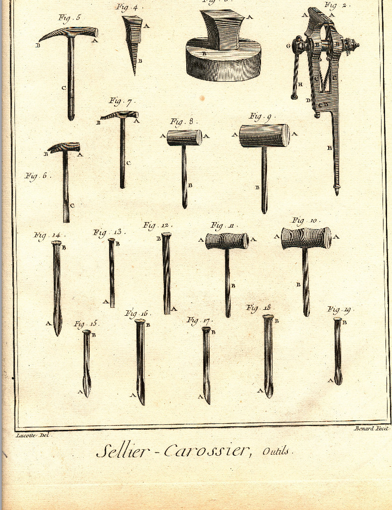 1765 Diderot Encyclopedia coach carriage making Sellier Carossier ...