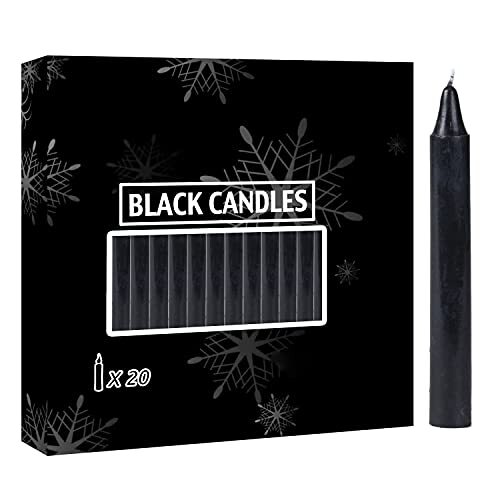 20 pcs Black Candles-Magic Ritual Small Mini Spell Chime Candles-for ...