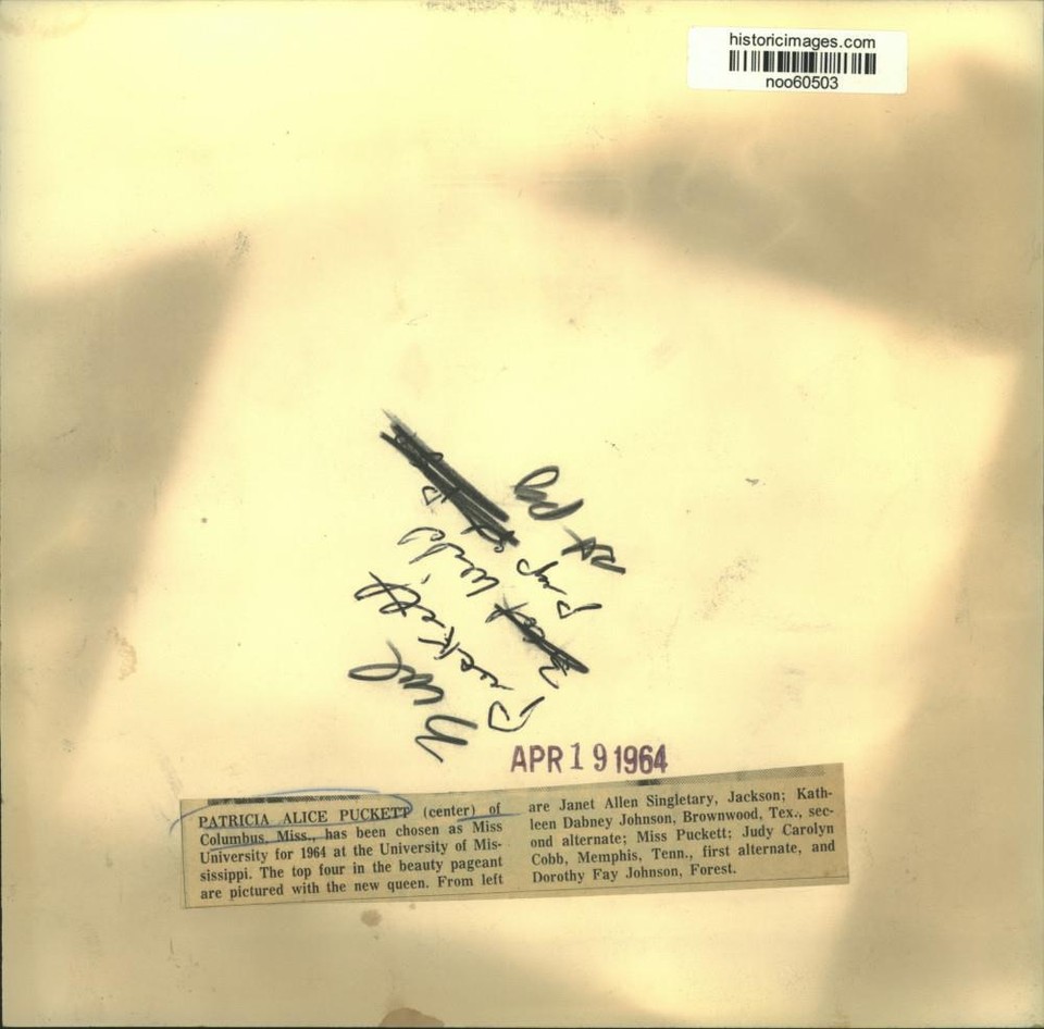 1964 Press Photo Miss University Patricia Alice Puckett with alternates ...