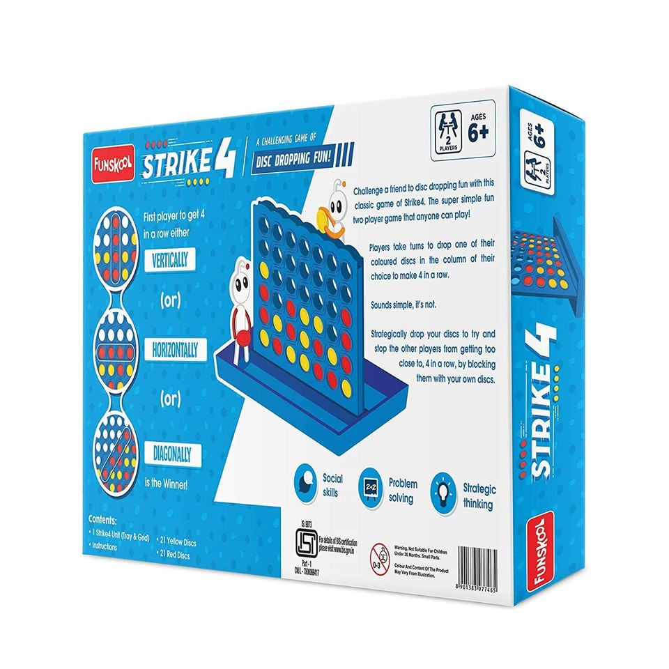 Funskool Strike 4 - Disc Dropping Fun! Multicolor Game Age 6+ FREE SHIP ...