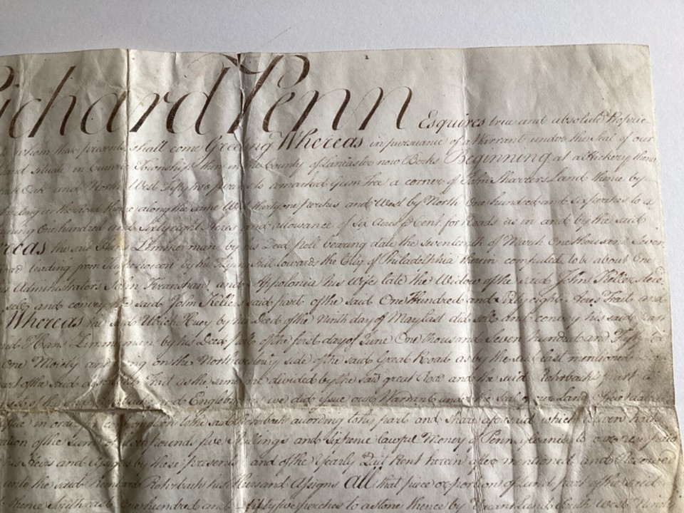 Antique 1763 Thomas Penn and Richard Penn Land Deed | eBay