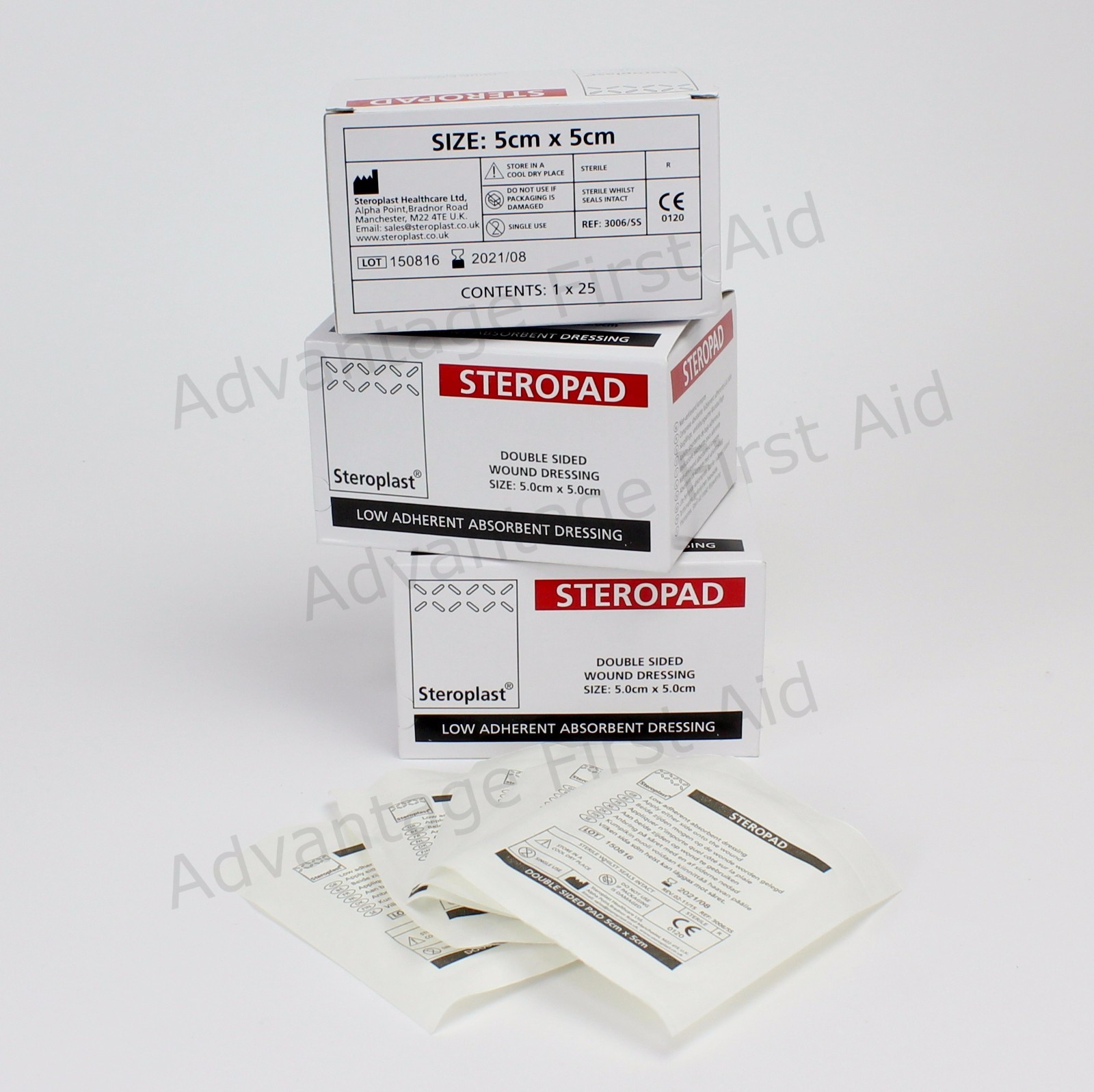 Boxes of Sterile Low Adherent, Double Sided First Aid Wound Dressings ...