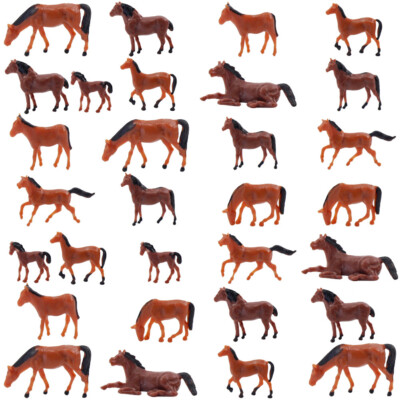 AN8702 30pcs 1:87 Well Painted Farm Animals Horses HO Scale | eBay