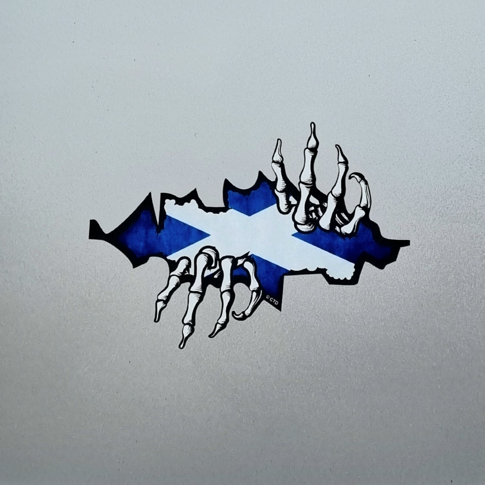 Scottish Saltire Flag Skeleton Pulling Open Vinyl Sticker Decal For Car ...