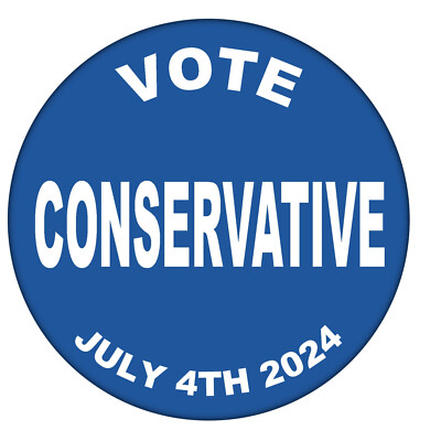Vote Conservative 59mm Badge General Election Party Badges July 4th ...