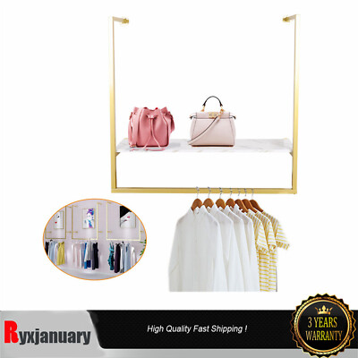 Gold Wall Mounted Clothing Display Rack Metal U-Shaped Clothing Display ...