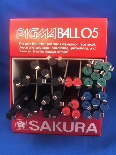 NOS SAKURA PIGMA BALL 05 PERMANENT INK PEN LOT - 4 COLORS BLACK/GREEN ...