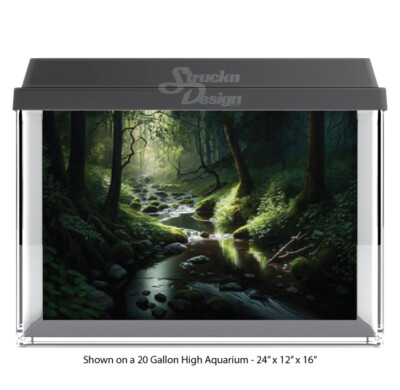 Mystical Dark Forest Polyester Fish Tank Glass Backdrop Aquarium ...