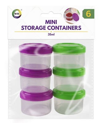 6&12 Pack Small Little Screw Top Plastic Storage Boxes Baby Food ...