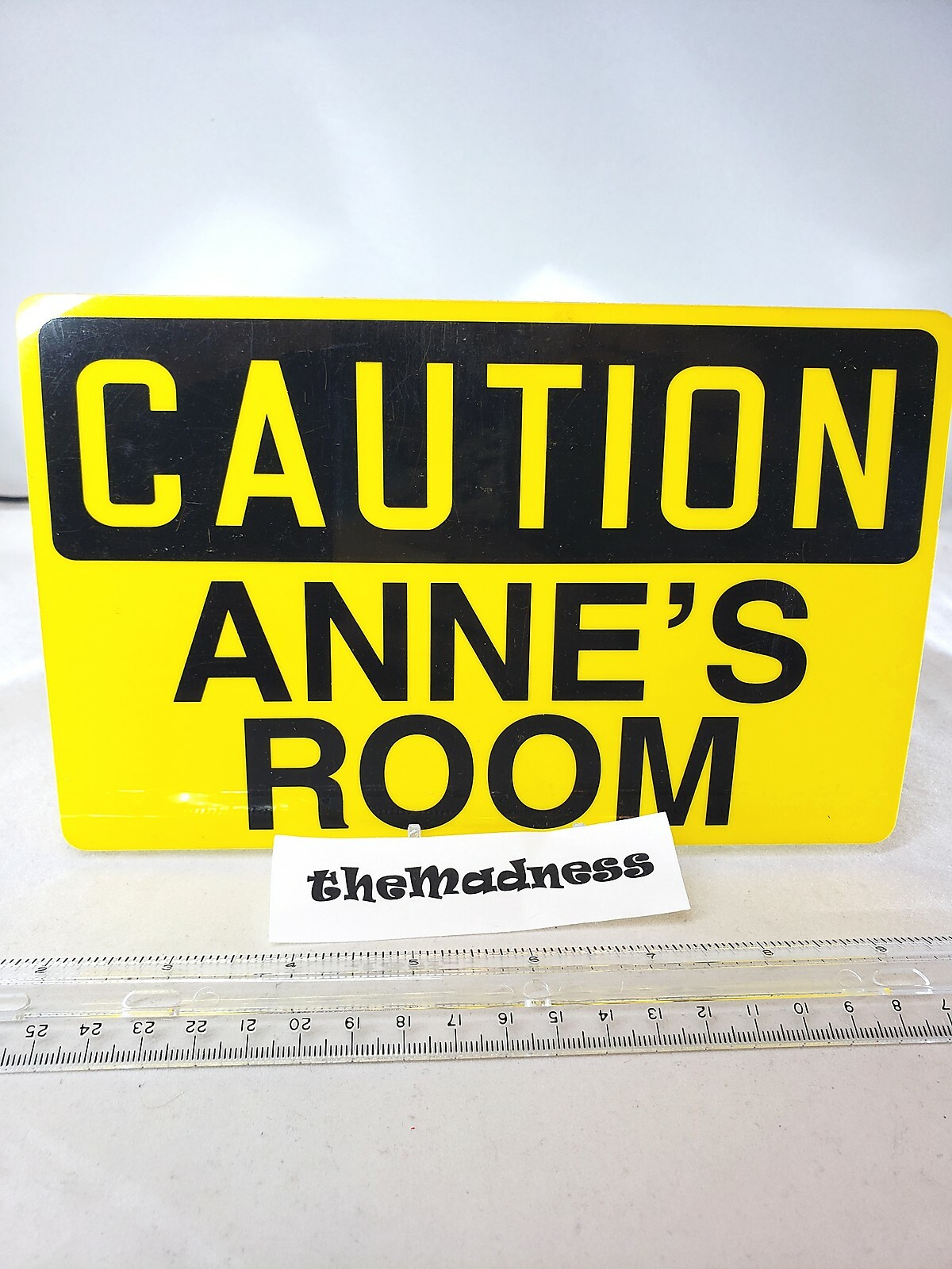 New "Caution Anne's Room" Plastic Sign Yellow/Black 8"x5" | eBay