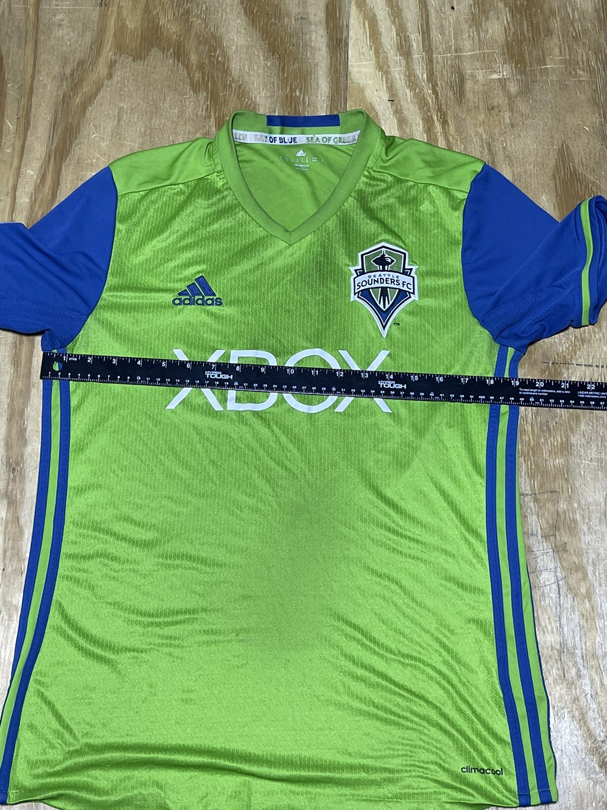 Seattle Sounders FC Jersey Mens Medium Green Blue Adidas Football ...