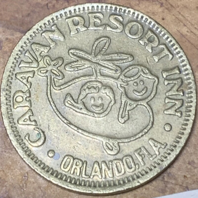 Old ORLANDO FLORIDA CARAVAN RESORT INN Metal Token 22.9mm 5g Brass ...