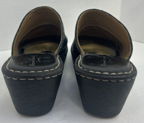 Browns Landing Women's Size 10M Clogs Shoes Black Leather Wedge Slip-On ...