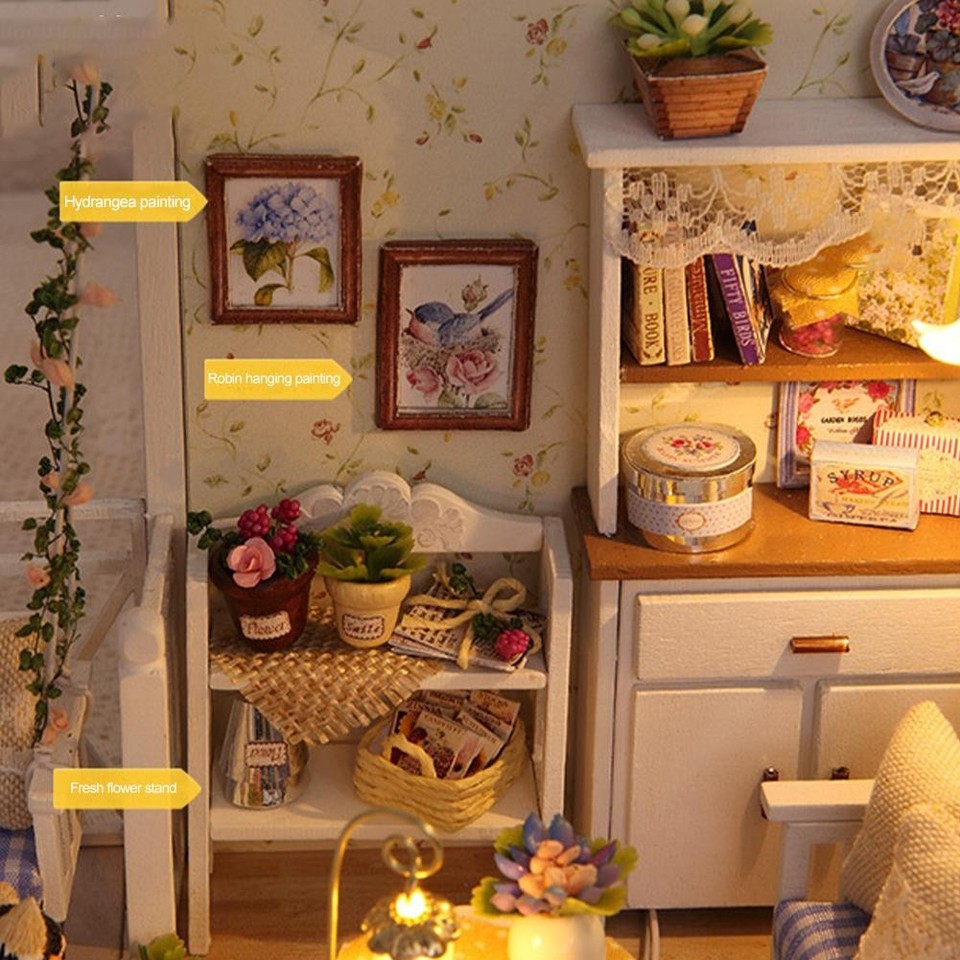 DIY Miniature House Kit – Mini Doll House Model Tiny Home Build Diorama ...