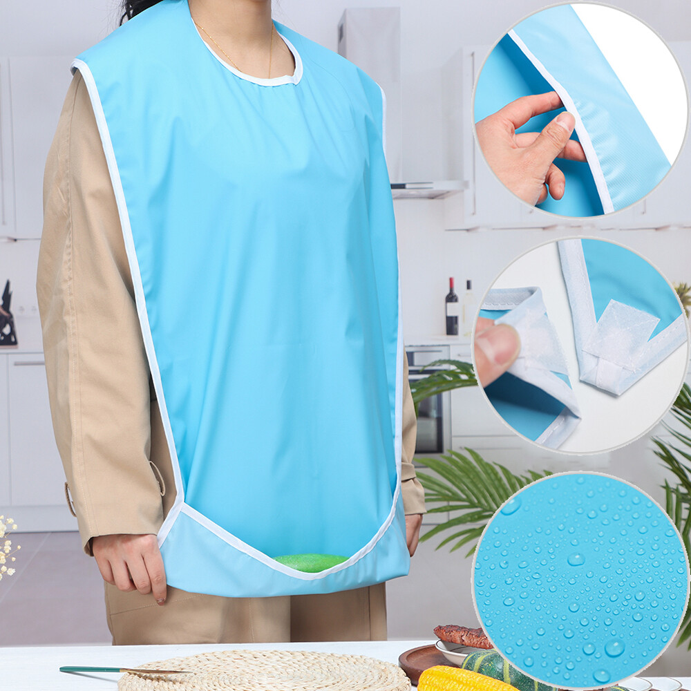Extra Long Bib for Elderly Seniors Disabled Adult Apron Washable ...