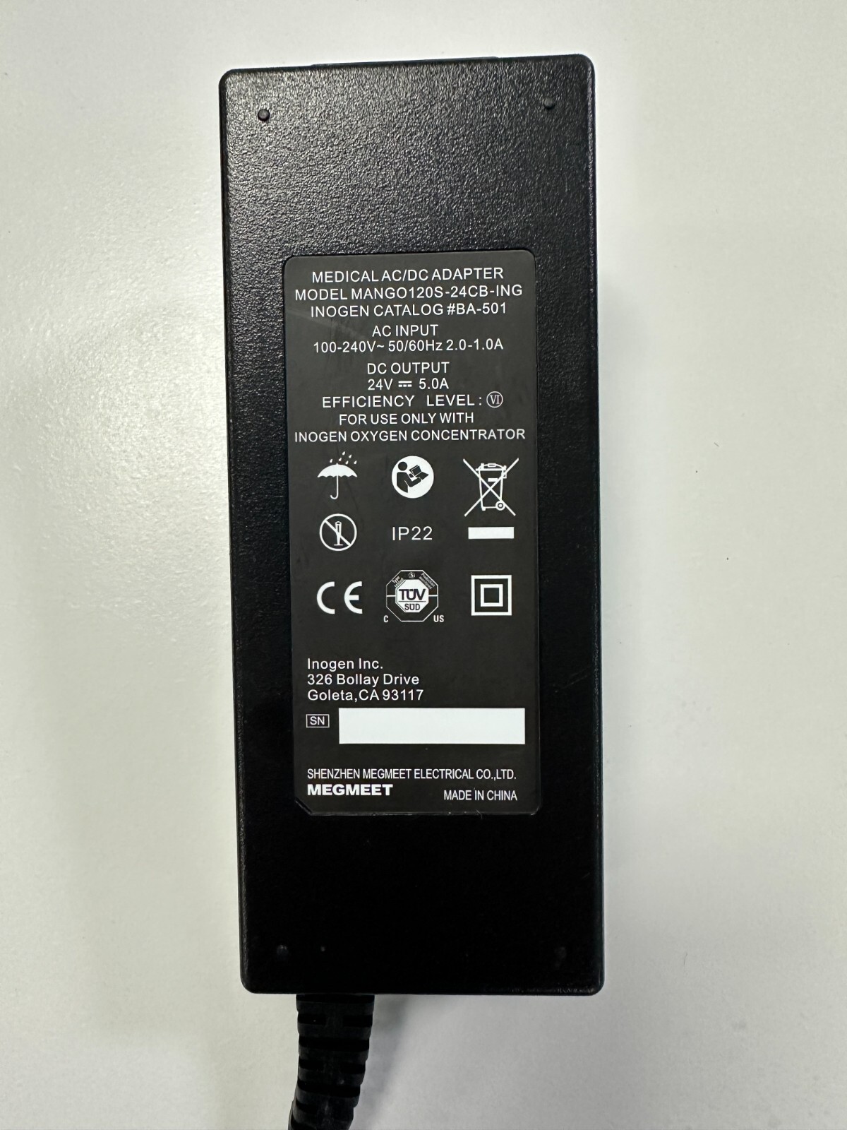 Genuine Inogen AC/DC Adapter PSU BA-501 for Inogen One G5 Concentrators ...