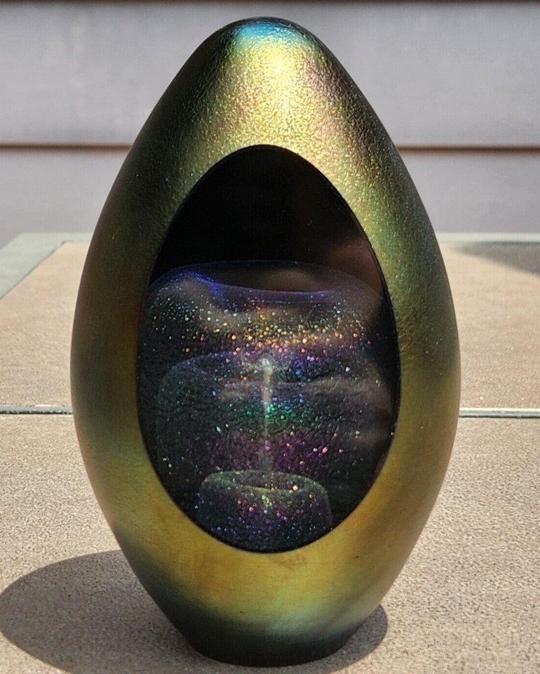 Huge Eickholt Triple Fountain Seed Life Iridescent Aurene Glass ...