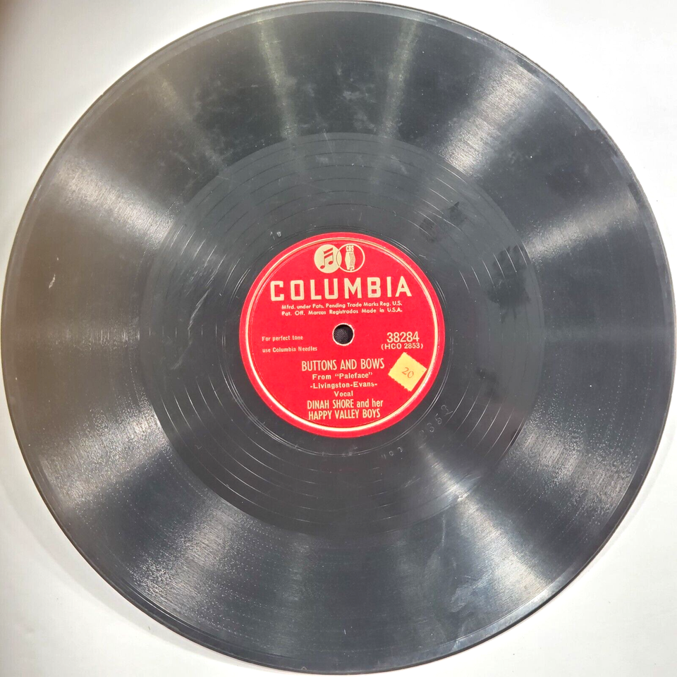 SALE 1948 Dinah Shore VG 78 RPM Record 10 inch Columbia 38284 Shellac ...