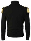 Men Handmade Black Embroidery Black Military Napoleon Hook Jacket 100% ...