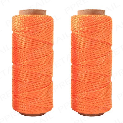 50m Orange Builders Line +PACK OF 2+ Rope String Building Brick Masonry ...