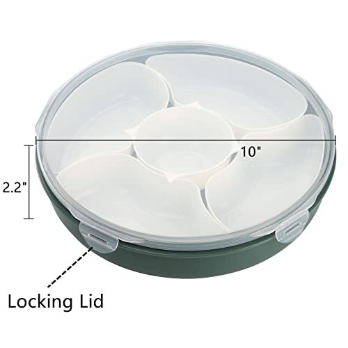 2 Pack Veggie Tray Container Relish Trays With Lids Divided Serving ...