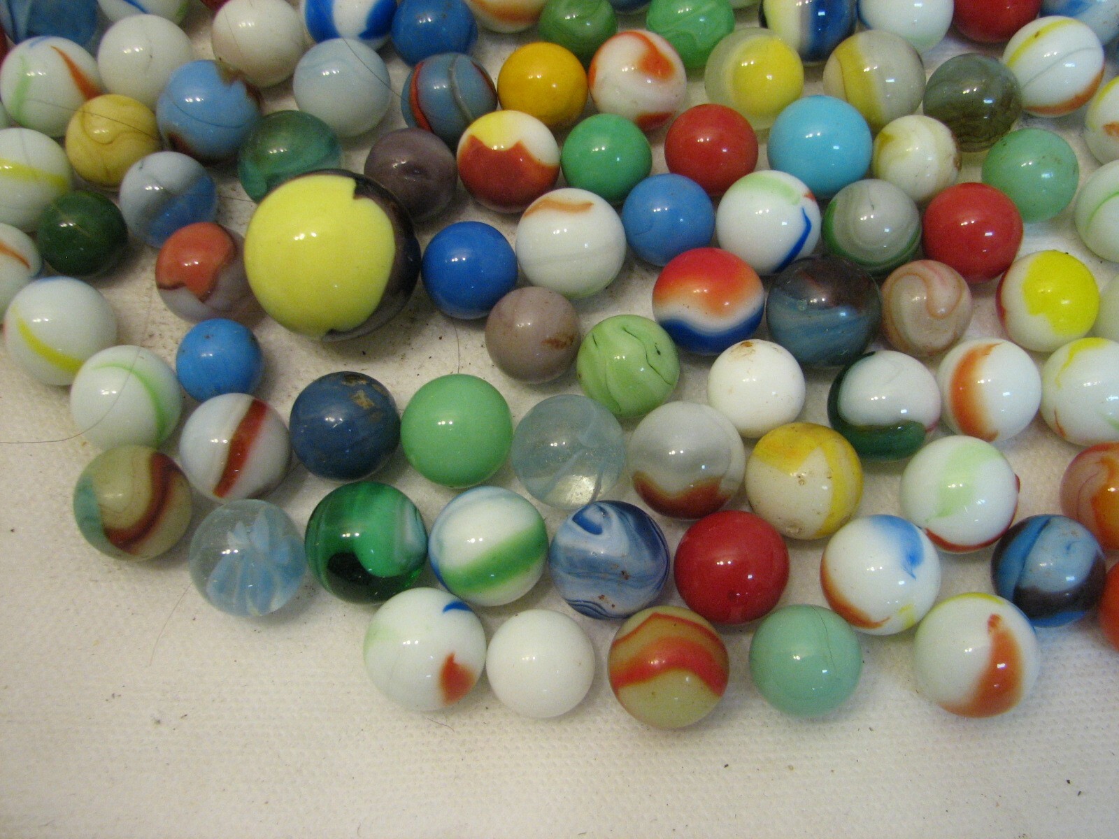 Large Estate Lot Marbles Shooter Ox Blood Aggie Swirl Agate Tiger Glass ...