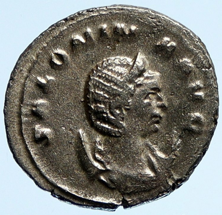 SALONINA daughter in law of VALERIAN I ANCIENT Antique Roman Coin VESTA ...