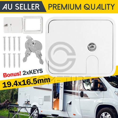 Caravan Utility Door Access Hatch Rectangle 194x165mm RV Motorhome Lock ...