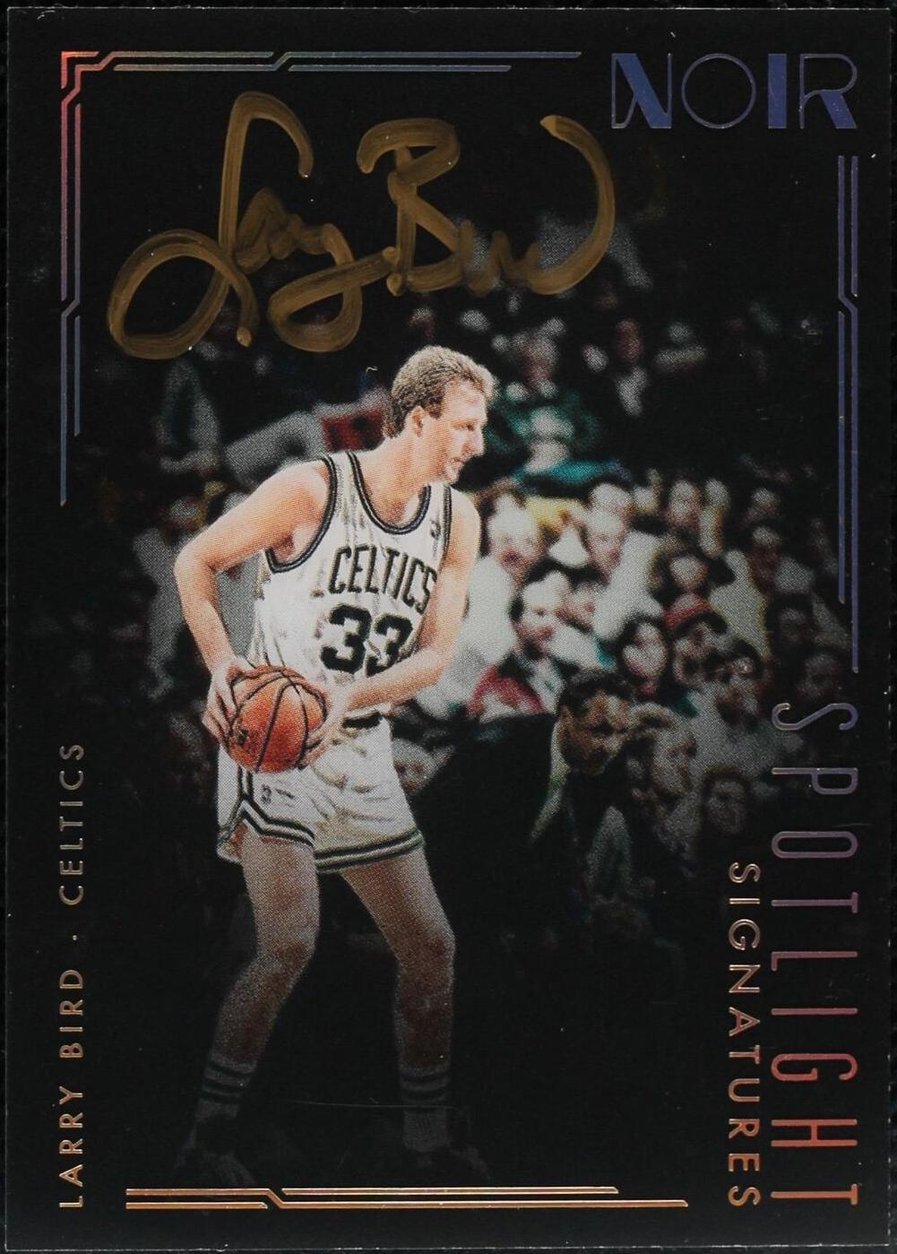 2017-18 Panini Noir - Spotlight Signatures Vertical Larry Bird #SS-LB ...
