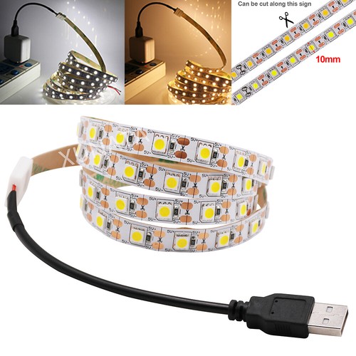 5V 12V LED Strip Lights WarmWhite Tape Self Adhesive TV Cabinet Kitchen ...